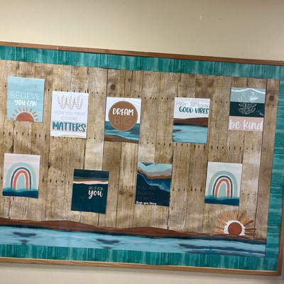 Coastal Classroom Posters, Easy and Modern Classroom Decorations, Text ...