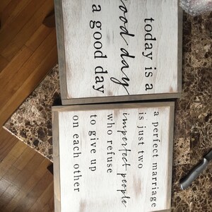 GOOD DAY 1'X1' Sign Distressed Wooden Sign Farmhouse Decor Today is a ...
