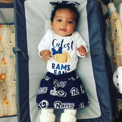 Cutest Rams Fan Football Bodysuit Outfit for Baby Girl - Etsy