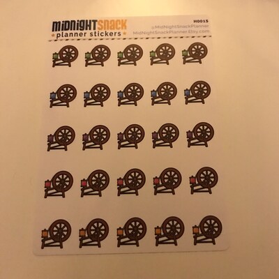 Spinning Wheel Planner Stickers Wool and Yarn Craft Stickers ...