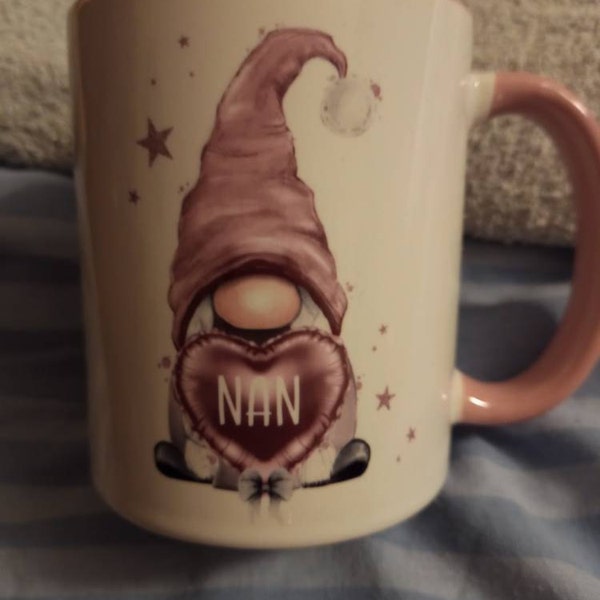 Personalised Gonk Mug, Pink or Blue Gonk, Stocking Filler, Perfect Gift ...