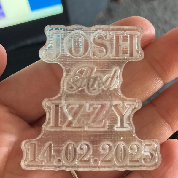 CUSTOM Wedding Names and Date Cookie Biscuit Stamp (fits M&S ...