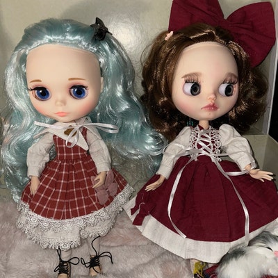 Doll Clothes for Blythe, Blythe Victorian Dress, Blue One Piece Dress ...