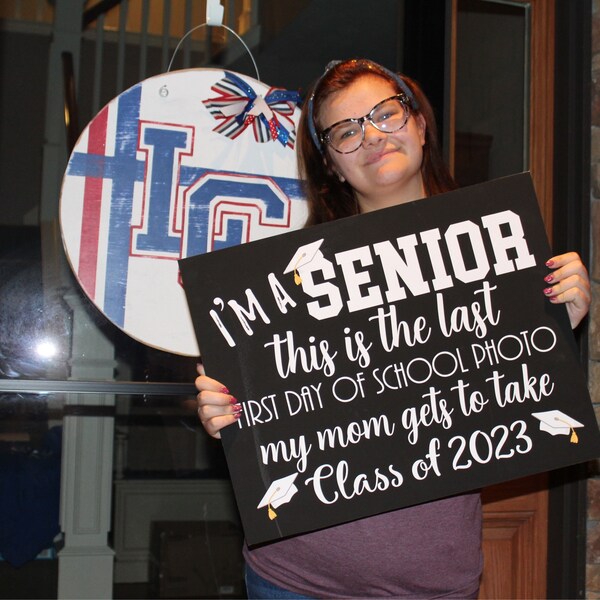 First Day of Senior Year Printable Sign First Day of School Sign 12th ...