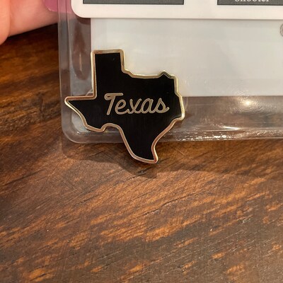Texas Enamel Lapel Pin // Black / Gold / Hard Enamel Pin / - Etsy
