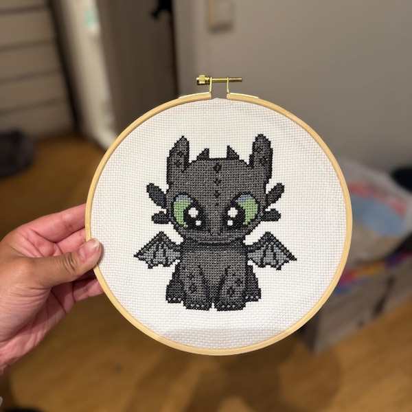 Toothless Cross Stitch Pattern: Modern Embroidery Design (PDF Pattern ...