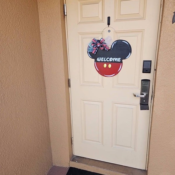 Disney Welcome Sign, Mickey, Minnie, Mickey Door Hanger, Disney Door ...
