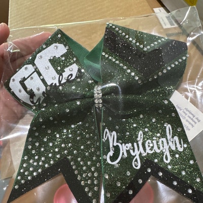 Custom College Cheer Bows Designed in Your Team Colors. Writing on ...
