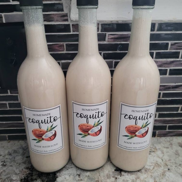 Custom Coquito Labels, Printed Coquito Stickers, Personalized Coquito ...