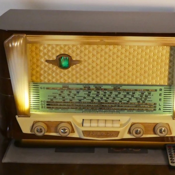 Radio à tube restaurée Rare ancienne radio à tube française Art Déco ...