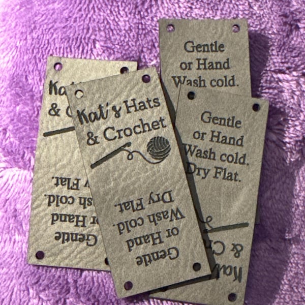 PU Leather Hat Tags, Custom Faux Leather Knitting, Crochet, Custom Tags ...