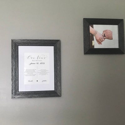 Digital Download Gift, Wedding Vow Frame, Wedding Vow Keepsake ...
