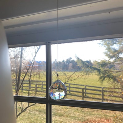 4 Cm Crystal Ball,hanging Crystal Suncatcher,hanging Crystal, - Etsy