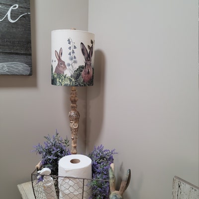 Lamp Shade Cabbage Patch Drum Lampshade Rabbit Decor Green Bunny Lamp ...