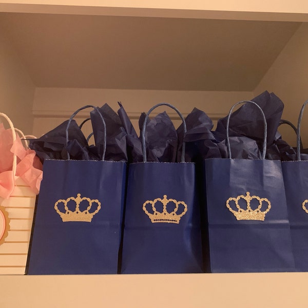 Royal Prince Crown Favor Gift Bags for Candy, Treats, Goodies. Baby ...