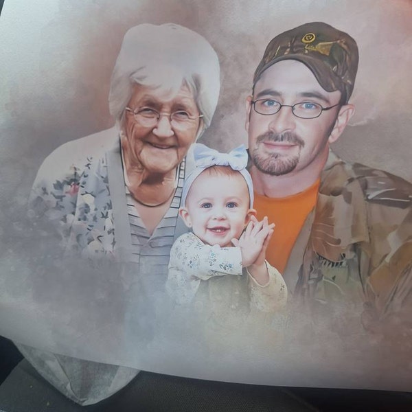Custom Watercolor Family Drawing From Photo, Personalized Memorial ...