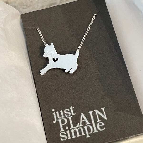 Tiny Baby Goat Necklace, Sterling Silver Hand Cut Pendant and Heart - Etsy
