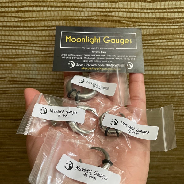 Septum Stretching Kit Set of 4 Surgical Steel Pinchers for Ears Tapers ...