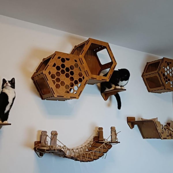 Cat Wall Furniture, Modern Cat Wall Shelves, Cat House, Cat Wall Bed ...
