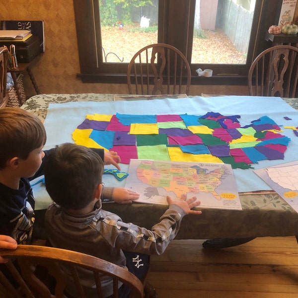 Montessori Kids Felt Map United States // USA Map Activity // US Felt ...
