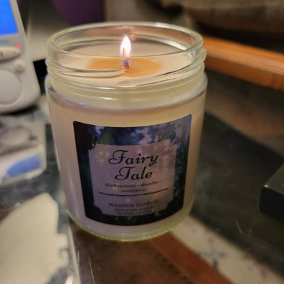 Fairy Tale Literary Soy Candle for Book Lovers Sandalwood Black Currant ...