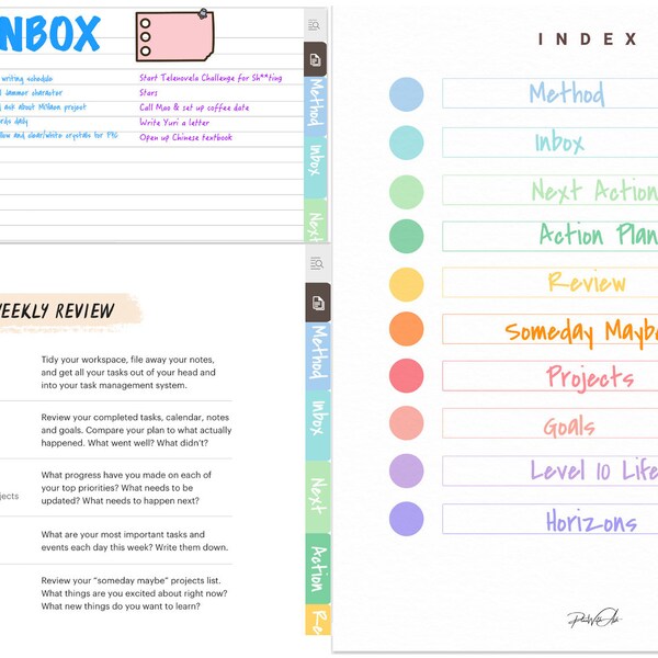 Digital Hyperlinked Notebook, Portrait, Minimal Notebook With Tabs ...