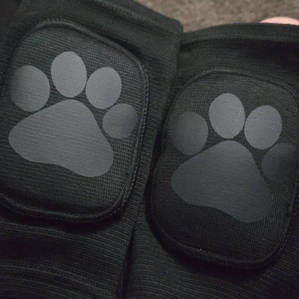 Black Paw Knee Pads - Pole Dancing Knee Protection Paws for Pet Play ...