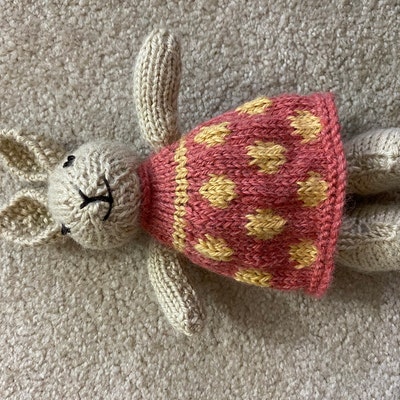 Toy Knitting Pattern for a Small Rabbit With Removable Clothes 7 Inches ...