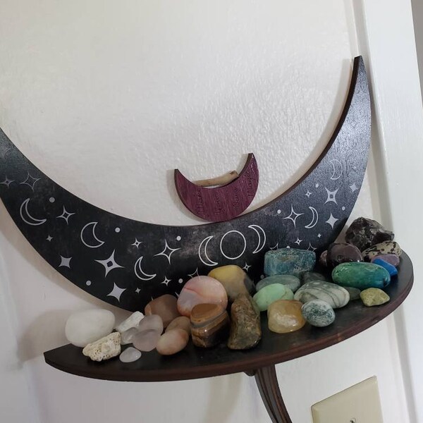 Witch Shelf, Wiccan Shelf, Wiccan Decor, Altar Shelf, Celestial 3moon ...