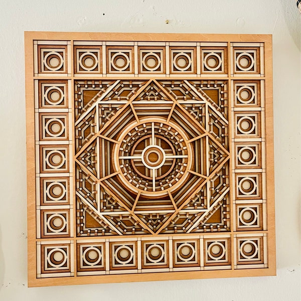 Handmade Mandala Laser Cut Wooden Wall Art Divine Light by STEREOWOOD ...