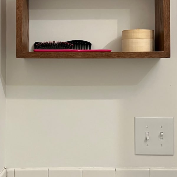 Solid Oak Box Shelves - Customizable - Wall Décor - Wood Shelf - Book ...