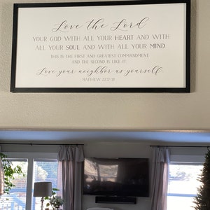 Love the Lord Your God Sign Scripture Sign Matthew 22:37-39 Wood Signs ...