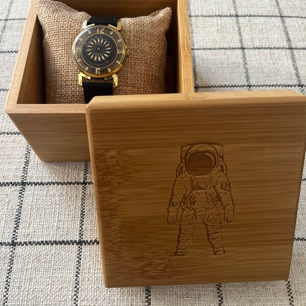 Square Bamboo Gift Box & Pillow Only (watch NOT Included) - Box for ...