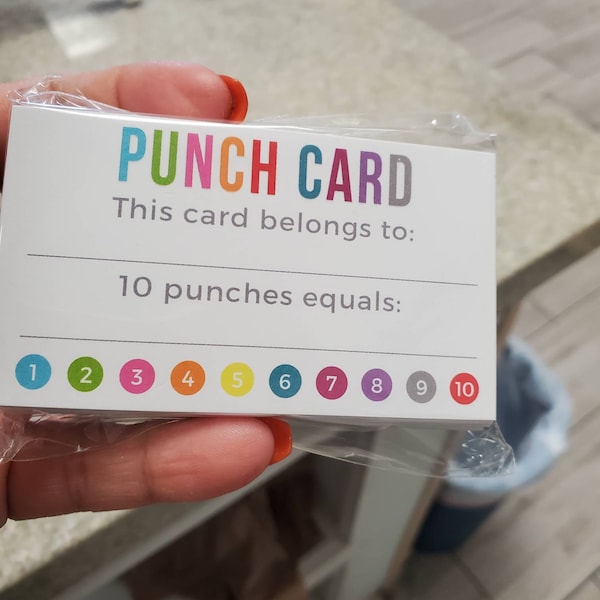 Punch Cards - Kids Incentive Loyalty Reward Card for Parents or ...