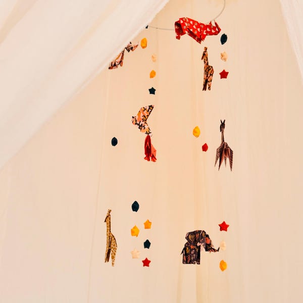 Origami Safari Baby Mobile With Animals of the Savannah, Jungle Mobile ...