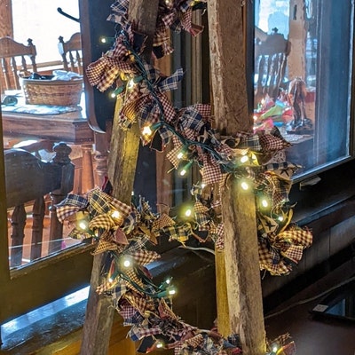 Rag Garland in Burgundy and Tan, 6 Foot, Hand Tied - Etsy