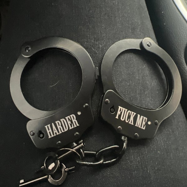 Personalized Handcuffs: Engraved Carbon Steel Erotic Cuffs - Etsy