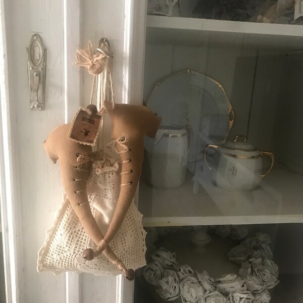 Metall Tafel "Engel" im Shabby Chic mit magnetische Häkelrosen als Memoboard, Vintage ...