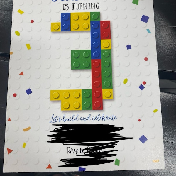 Editable Building Blocks Invitation, Blocks Birthday Party, Building ...