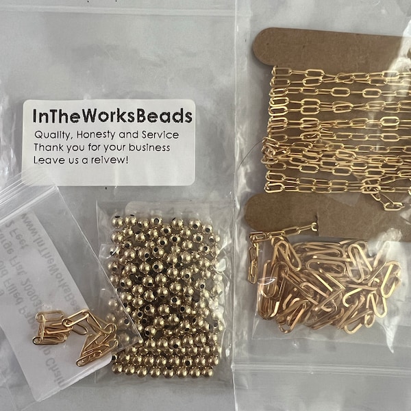 14k Gold Filled Paper Clip Chain, Elongated Rectangle Oval Chain, 5 ...