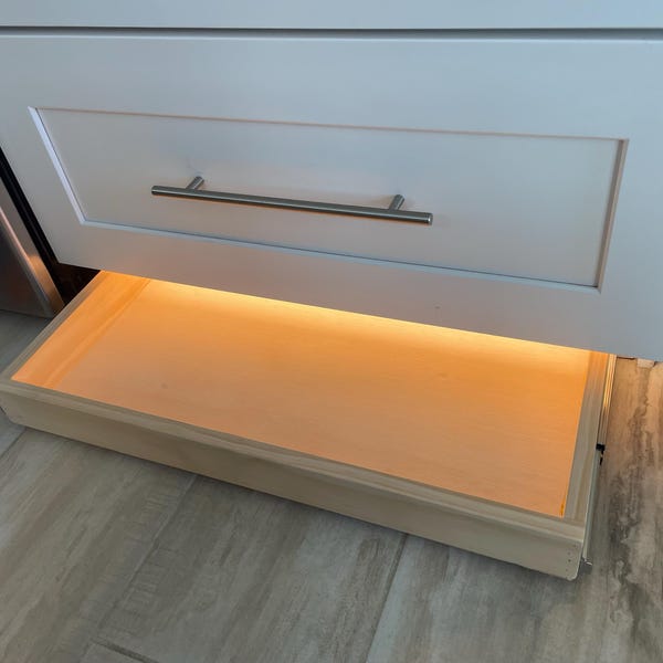 Toe Kick Drawer W/ Push-to-open Slides Custom Made to Order | Gift for ...