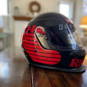 Motorcycle Helmet Decals Retro Font Stripes Dirt Bike Motocross Custom ...