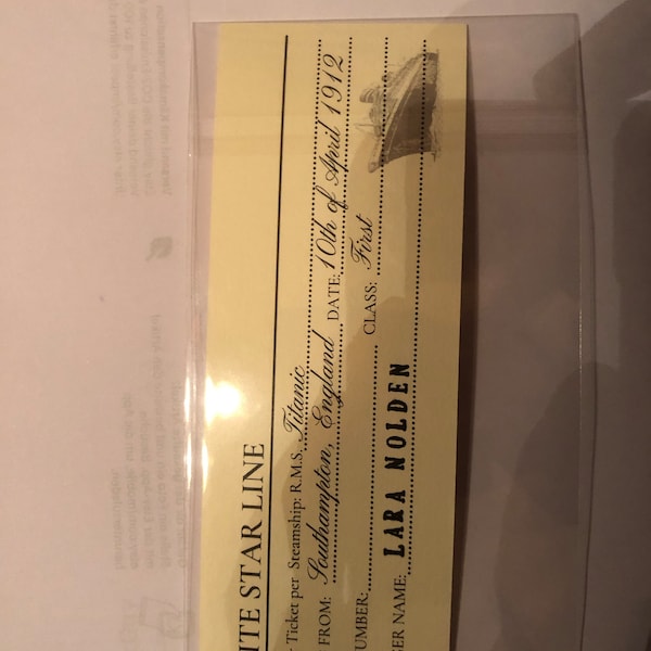 Titanic Personalised Bookmarks - Custom Bookmark Boarding Pass, Titanic ...