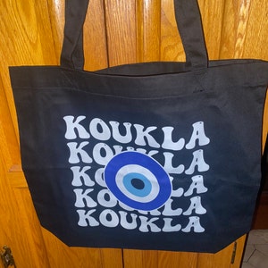 Greek Koukla Cuffed Beanie Koukla Evil Eye Beanie Greek Embroidered ...