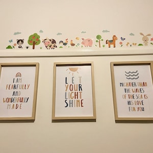 Christian Nursery Wall Decor, Set of 6 Bible Verse Wall Art, Nursery ...