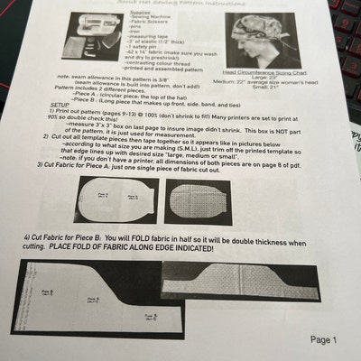 Scrub Cap PATTERN PDF, Reversible Surgical Cap Sewing Pattern, Scrub ...