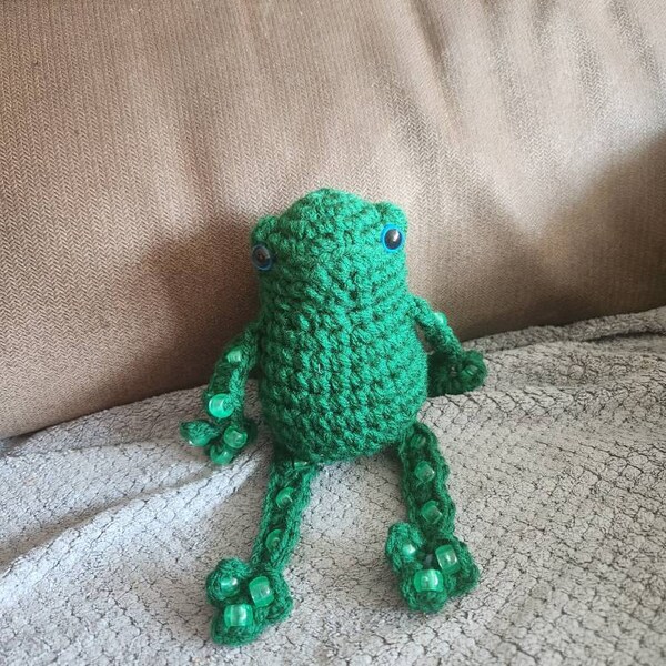 Beaded Fidget Frog Crochet Pattern: Beginner Friendly, No Sew, Sensory ...