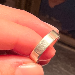 Solid Silver Band Ring for Women, Cigar Band Ring, Simple Ring, Wide ...