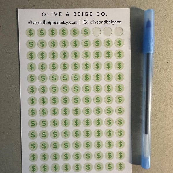 Tiny Dollar Sign Stickers | Mini Money Stickers | Cash Planner Stickers ...