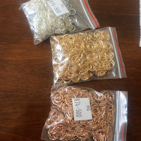 100, 500 or 1,000 BULK 8 Mm KC Light Gold Jump Rings, Bulk Findings ...